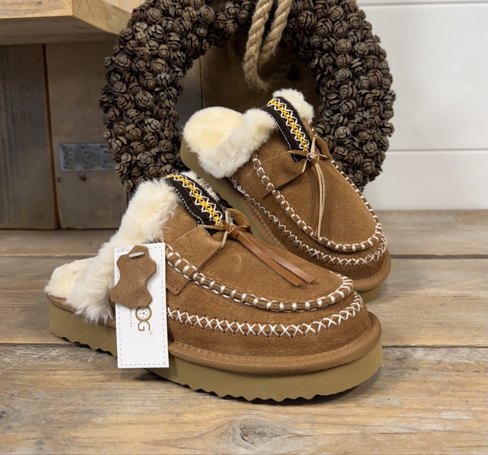Lidia sloffies camel Echt Leer - KV Products