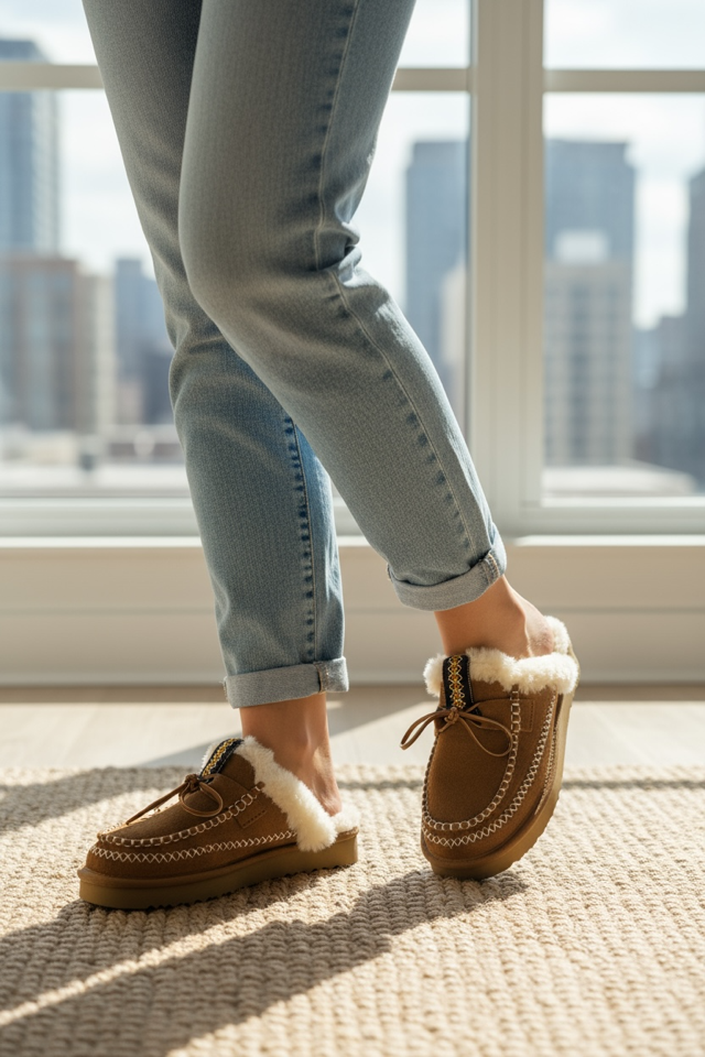 Lidia sloffies camel Echt Leer - KV Products